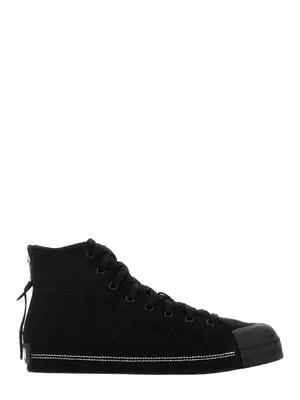 Y-3 YOHJI YAMAMOTO ADIDAS Y3 YAMAMOTO High-Top Lace-Up Canvas Sneakers