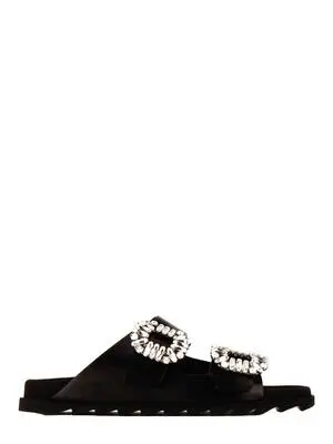 ROGER VIVIER ROGER VIVIER Embellished Buckle Slide Sandals B999