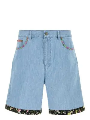 Valentino Garavani Relaxed Fit Denim Bermuda Shorts - Blue