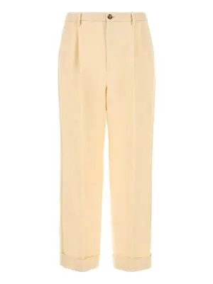 Valentino Garavani Jute Blend Tailored Trousers - Yellow