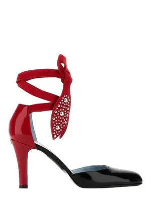 Valentino Garavani Leather Pumps With Foliage Embellishment And 8.5 Cm Heel - Multicoloured