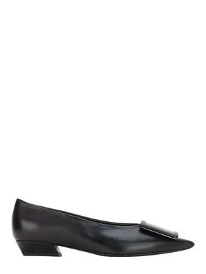 ROGER VIVIER Pointed Toe Covered 'b' Ballerina Flats - Nero