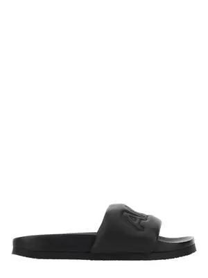 AMBUSH Leather Embossed Slip-on Slippers - Black
