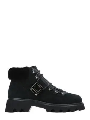 ROGER VIVIER ROGER VIVIER Inspired Leather Boots With Fur Trim Nero