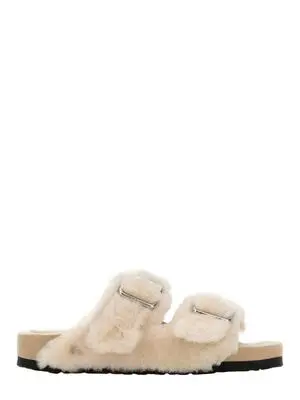 BIRKENSTOCK 1774 X BECOMES BERLIN Shearling Arizona Slip-on Slippers - White