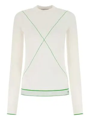 Bottega Veneta Viscose-blend Sweater With Contrast Stitching - White