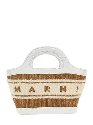 Marni Micro Tropicalia Raffia And Leather Handbag - Multicoloured