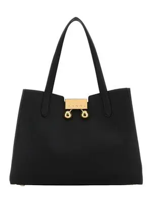 Marni MARNI Trunkaroo Leather Shoulder Handbag Black