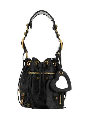 BALENCIAGA BALENCIAGA Mini Le Cagole Calf Leather Bucket Handbag