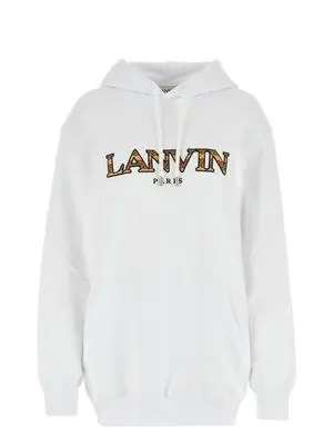 LANVIN Logo Cotton Hoodie - White