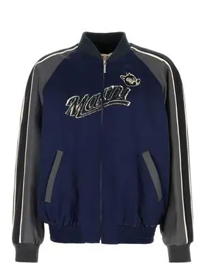 Marni Satin Bomber Jacket - Blue