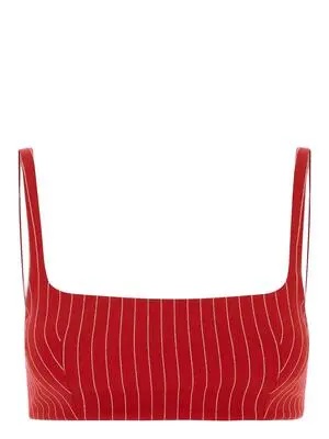 ORIANE ORIANE Embroidered Viscose-Blend Cropped Top