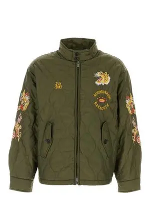 BARACUTA ENGLAND BARACUTA ENGLAND Quilted Bomber Jacket With Tiger Embroidery