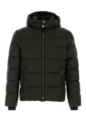 MOORER Quilted Down Puffer Jacket With Hood - Green