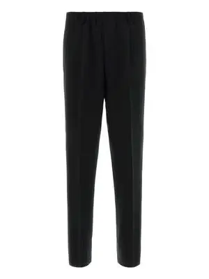 CELLAR DOOR Wide-leg Ezio Pants In Stretch Knit - Black