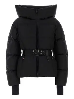 Moncler Quilted Down Jacket With Belt - Black