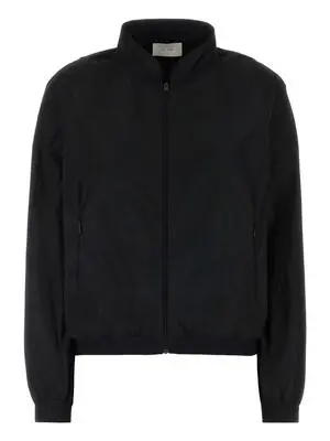 THE ROW Zip Up Polyester Windbreaker Jacket - Black
