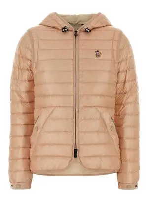 Moncler Quilted Down Jacket With Belt - Pink