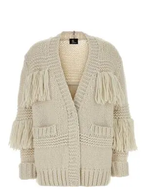 Moncler Crochet Oversize Cardigan - White