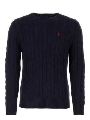 Polo Ralph Lauren Cotton Cable Knit Crewneck Sweater - Blue