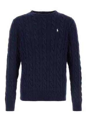 Polo Ralph Lauren Cotton Cable Knit Crewneck Sweater - Blue