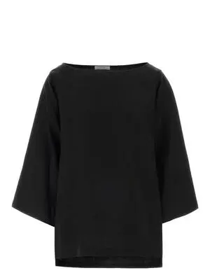 THE ROW The Row Junia Linen Blouse Black