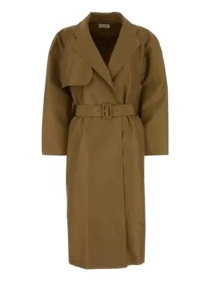 THE ROW Silk Trench Jacket - Brown