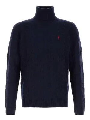 Polo Ralph Lauren Wool-cashmere Blend Turtleneck Sweater - Blue