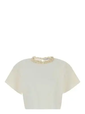 Givenchy GIVENCHY Viscose-Blend Top With Embellished Neckline White