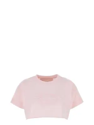 Givenchy Embroidered Cotton Cropped Top - Pink