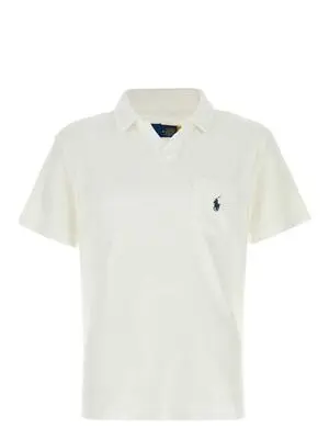 Polo Ralph Lauren Terry Fabric Polo Shirt - White