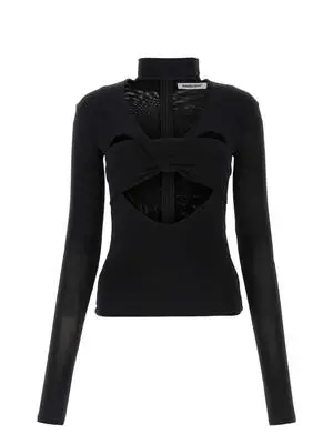 AMBUSH Stretch Viscose Cut-out Top - Black