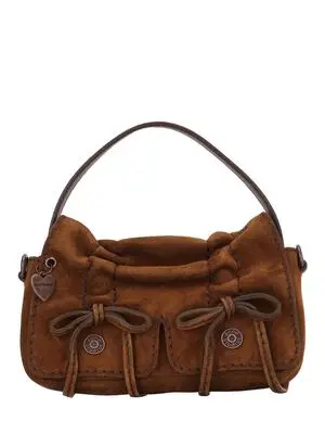 Acne Studios Suede Mini Crossbody Bag - Cognacbrown