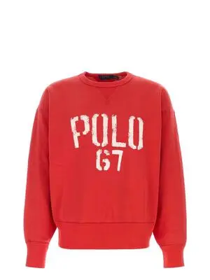 Polo Ralph Lauren Cotton-blend Fleece Crewneck Sweatshirt - Red