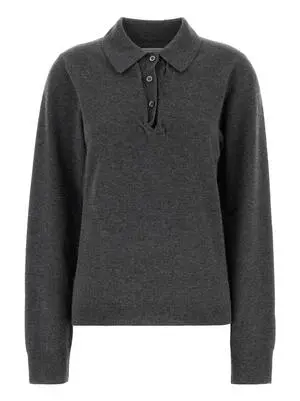 MAISON MARGIELA Maison Margiela Graphite Wool Polo Shirt