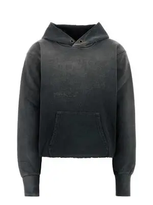 MAISON MARGIELA Cotton Distressed Logo Hoodie - Grey