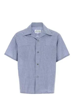 MAISON MARGIELA Embroidered Stretch Cotton Shirt - Checked