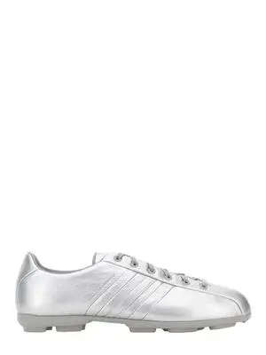 Y-3 YOHJI YAMAMOTO ADIDAS Y-3 Yamamoto "and-3" Inspired Leather Low-top Sneakers - Silver