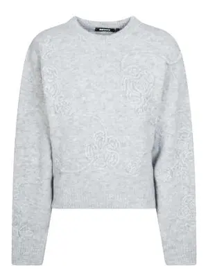 ROTATE BY BIRGER CHRISTENSEN ROTATE 3D Flower Knit Sweater