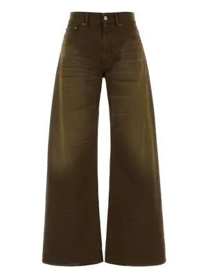 MAISON MARGIELA MM6 Maison Margiela Wide Leg Cotton Denim Jeans Green