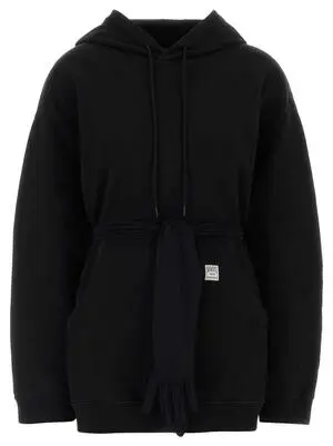 MAISON MARGIELA MM6 Maison Margiela Black Cotton Drawstring Sweatshirt Dress
