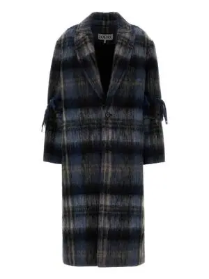 Loewe LOEWE Embroidered Mohair-Blend Checked Jacket Checked