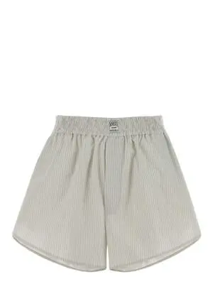 MAISON MARGIELA MM6 MAISON MARGIELA Embroidered Cotton Pinstripe Shorts