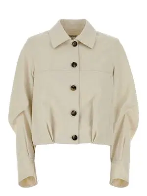 Loewe LOEWE Cotton-Silk Blend Tailored Jacket White