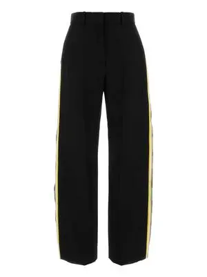 Loewe Tailored Wool-blend Twill Pants With Contrast Stripe Detail - Black