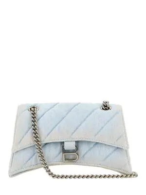 Balenciaga BALENCIAGA Denim Crush S Shoulder Handbag Light Blue