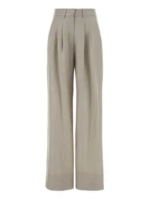 PT TORINO Frankie Wide-leg Twill Trousers - Beige O Tan