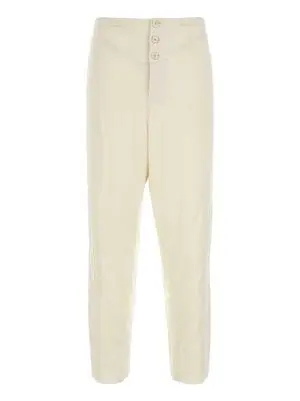 Saint Laurent Satin Tailored Trousers - White