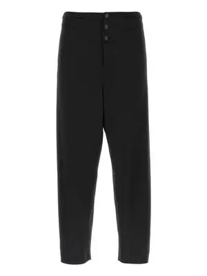 Saint Laurent Silk Satin Tailored Trousers - Black
