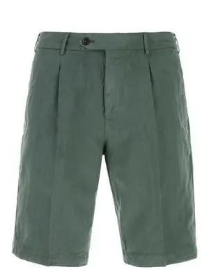 PT TORINO Lyocell-linen-cotton Bermuda Shorts - Green